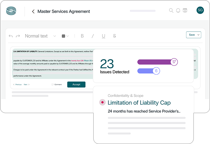 Contract Redlining Software with built-in AI - Sirion