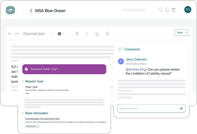 Contract Redlining Software with built-in AI - Sirion