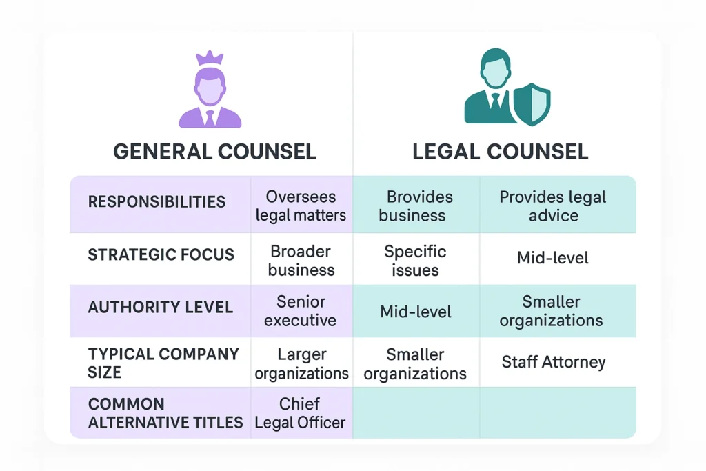 General Counsel vs Legal Counsel: Key Differences Explained